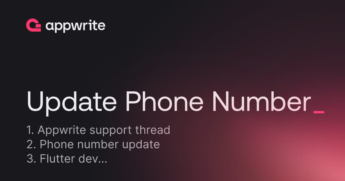 Update Phone Number Threads Appwrite